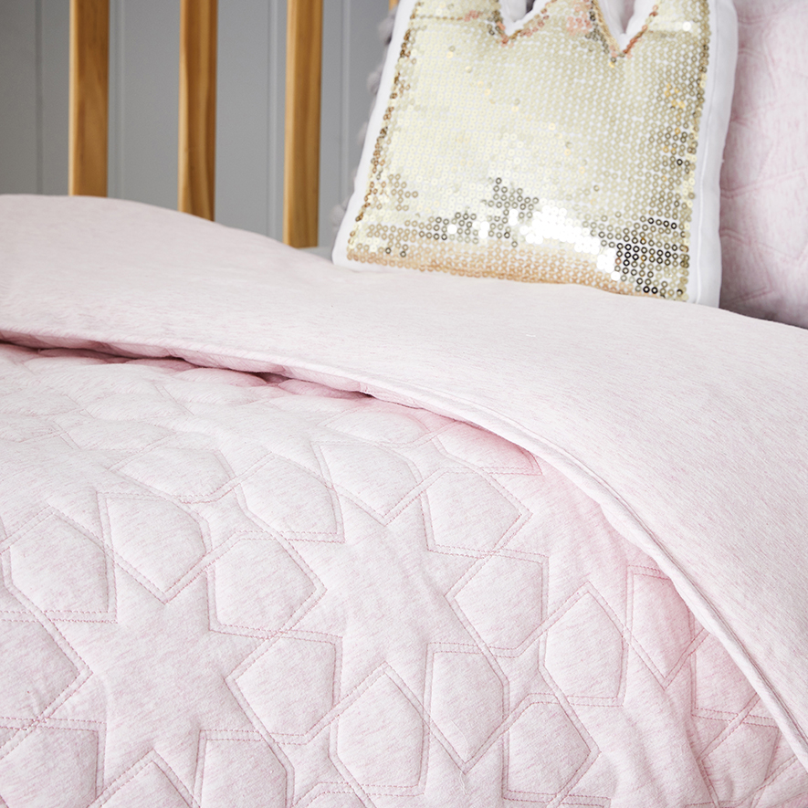 Adairs Kids - Princess Cot Quilted Jersey Quilt Cover Set Pink | Adairs