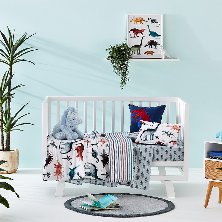 Adairs Kids - Dinosaur Park Cot Quilt Cover Set | Adairs