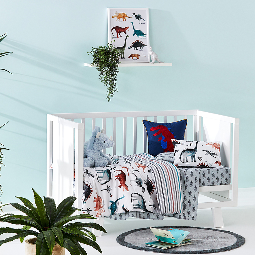 Adairs Kids - Dinosaur Park Cot Quilt Cover Set | Adairs