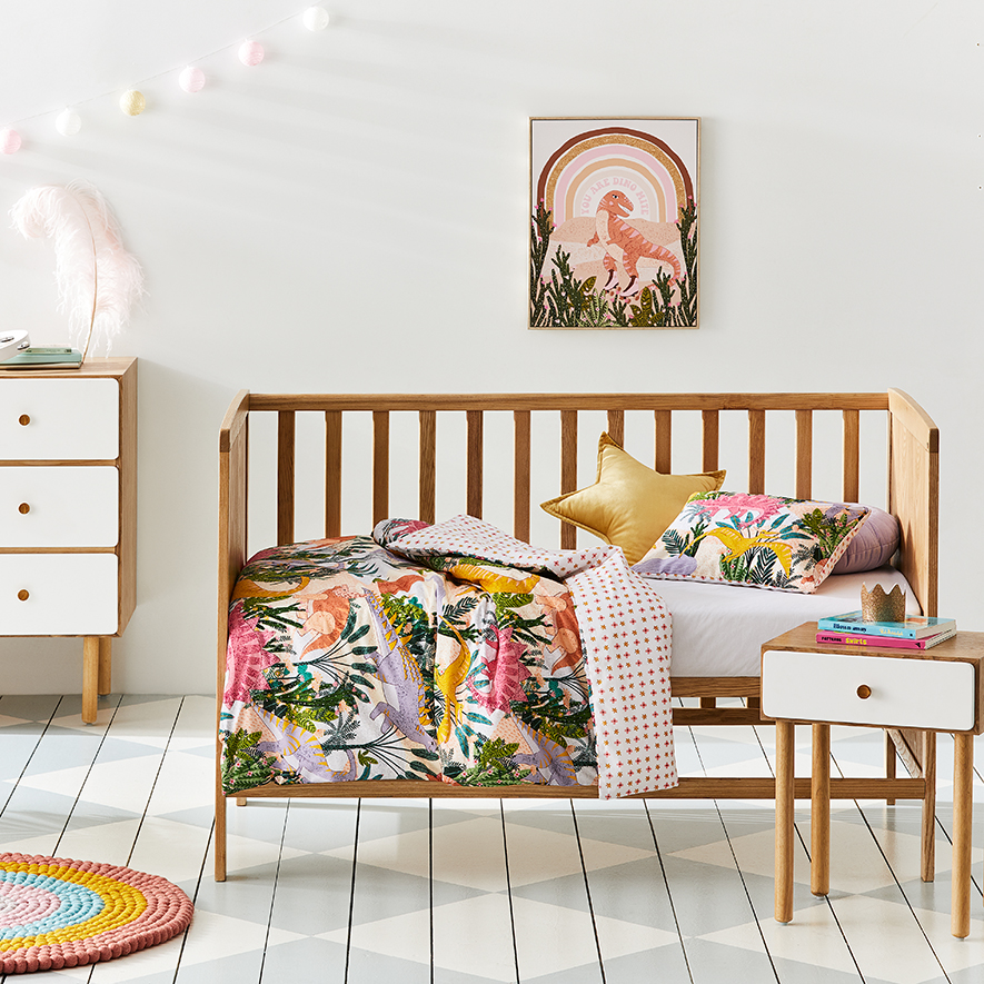 Adairs Kids Dotty Dino Cot Quilt Cover Set Nursery Adairs Adairs Kids Dotty Dino Cot Quilt Cover Set Nursery Adairs