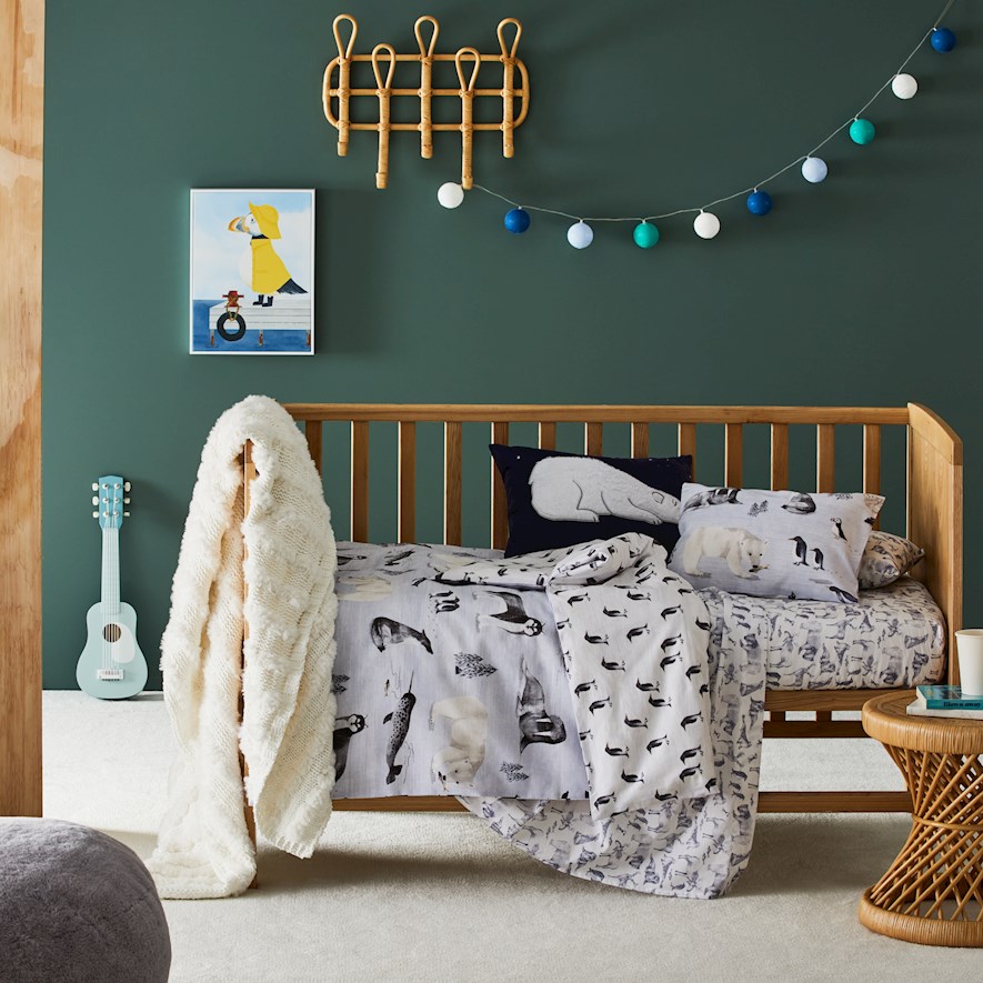 Adairs Kids - Snow Friends Ice Cot Quilt Cover Set | Adairs