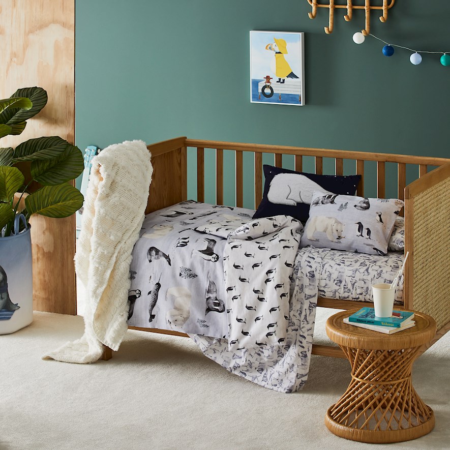 Adairs Kids - Snow Friends Ice Cot Quilt Cover Set | Adairs