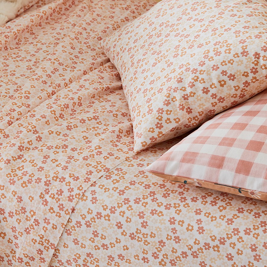 Adairs Kids - Daisy Stonewashed Sunrise Cot Sheet Set | Adairs