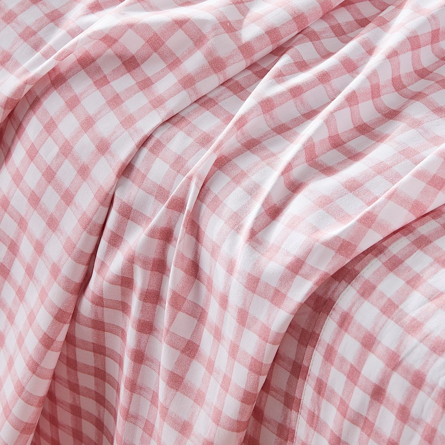 Adairs Kids - Gingham Pastel Pink Cot Sheet Set | Adairs