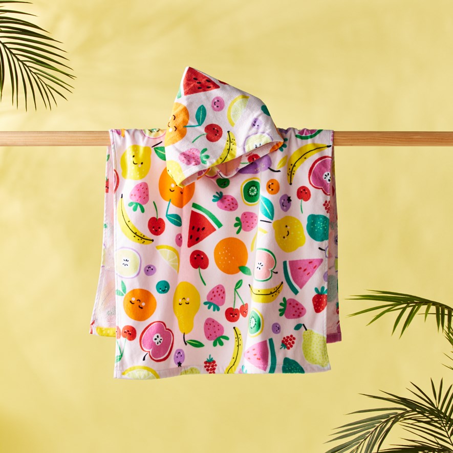 Adairs Kids - Fruits Small Beach Hooded Towel | Adairs
