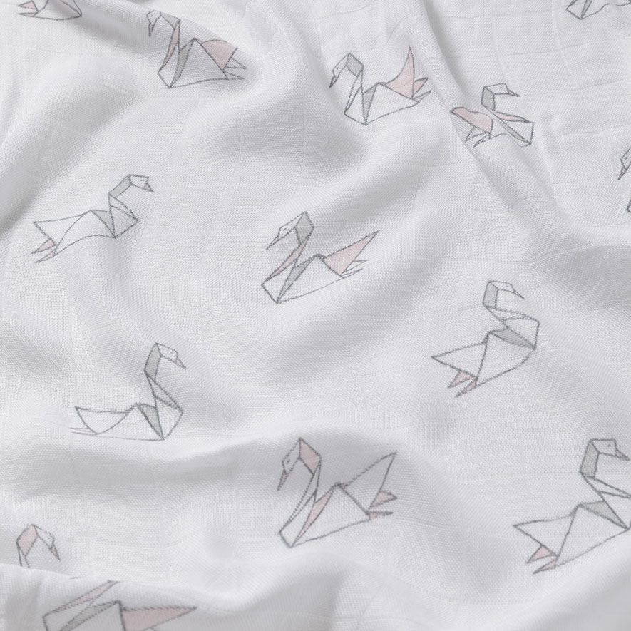 Rebecca Judd Loves Adairs Baby - Bamboo Wraps Pink Swan Pack of 2 | Adairs