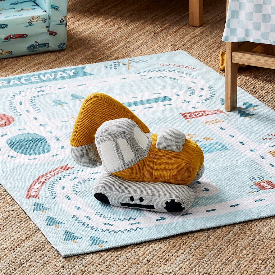 Adairs Kids - Construction Digger Yellow Knitted Toy | Adairs