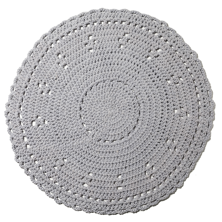 Adairs Kids - Mini Crochet Rug Grey | Adairs