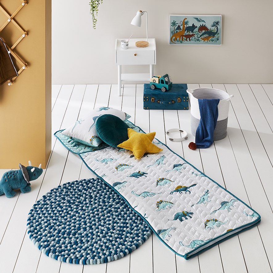 Adairs Kids - Designer Blue Freckle Felt Round Rug | Adairs