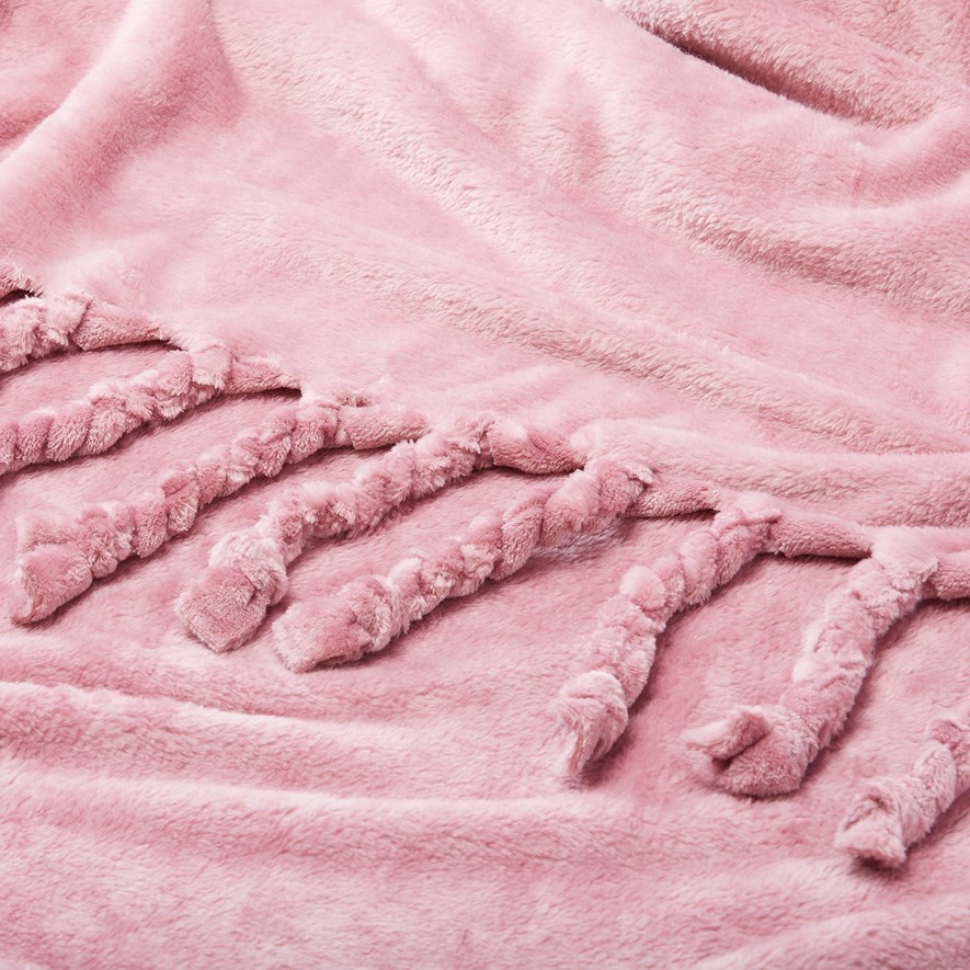 Adairs Kids - Bailey Raspberry Tassel Throw | Adairs