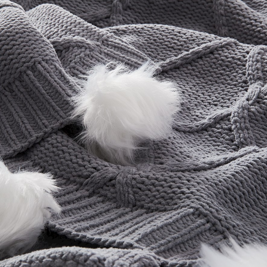 Adairs Kids - Luella Silver Grey Cable Throw | Adairs