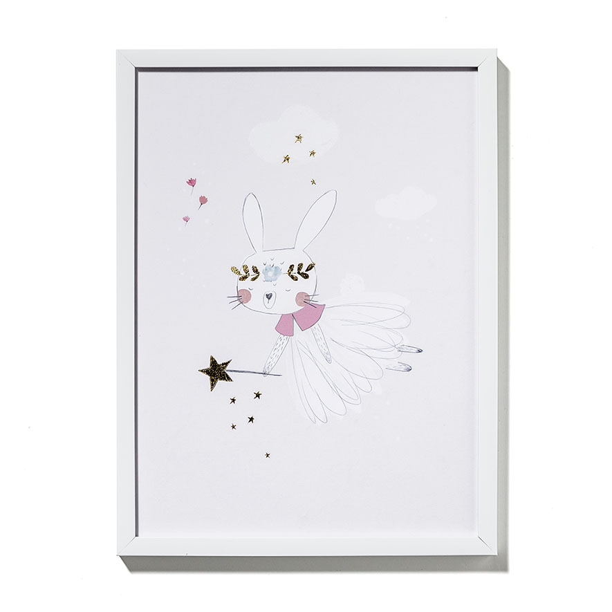 Bunny Wishes Framed Wall Art - Home & Gifts - Wall Art - Adairs Kids Online