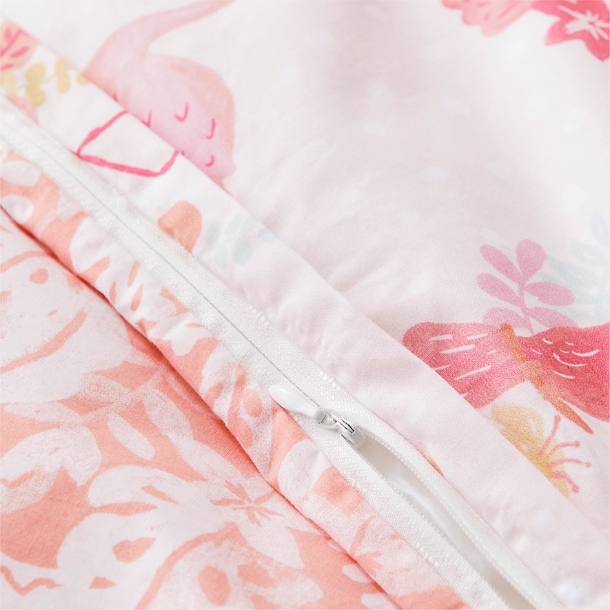 Adairs Kids - Tropical Adventure Lotus Pink Cot Quilt Cover Set | Adairs