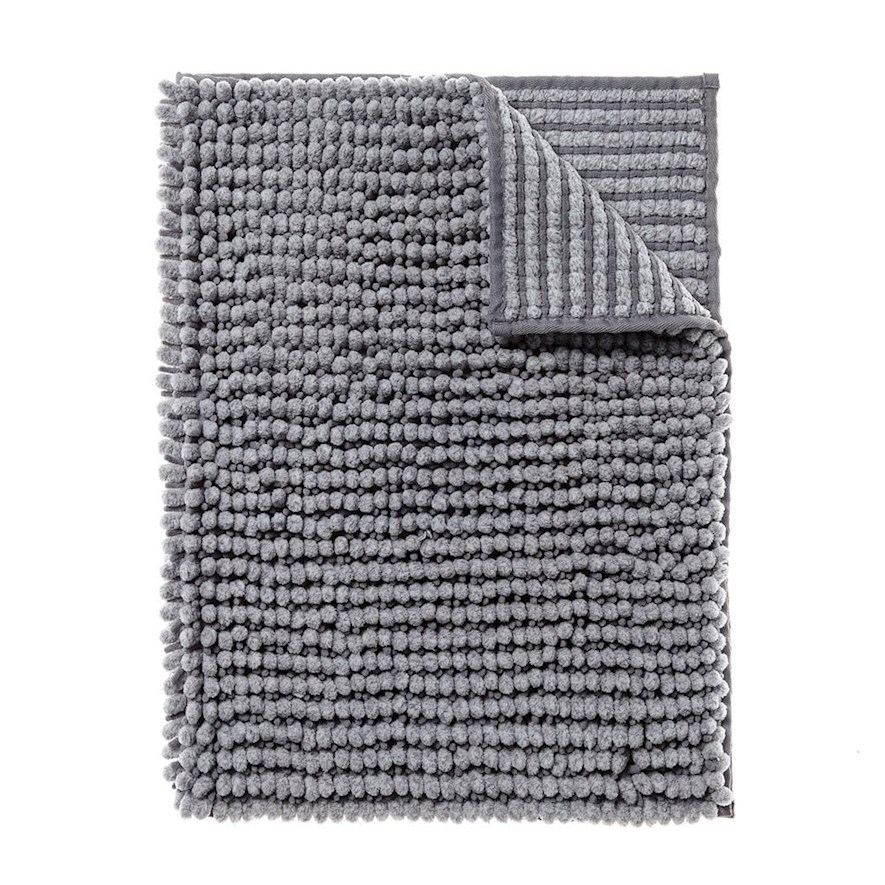 Microplush Grey Marle Bobble Bath Mat | Adairs
