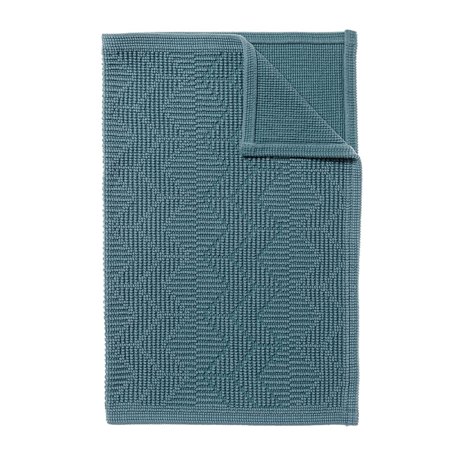 Home Republic - European Collection Lisbon Bath Mat Chevron Teal | Adairs