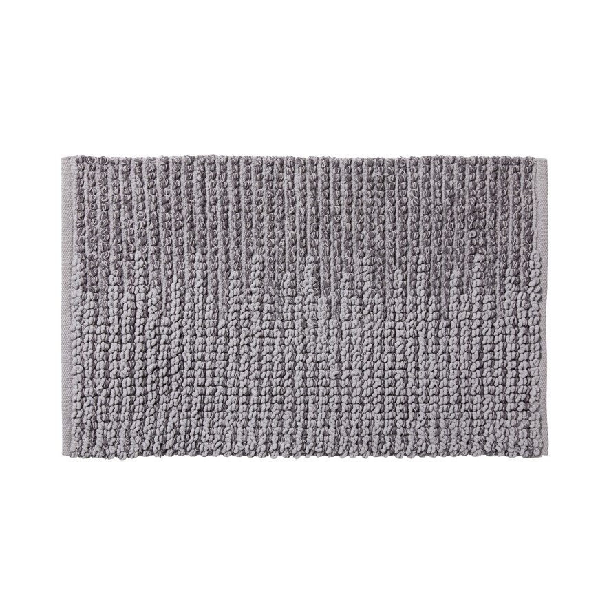 Luxor Textured Cotton Grey Bath Mat | Adairs