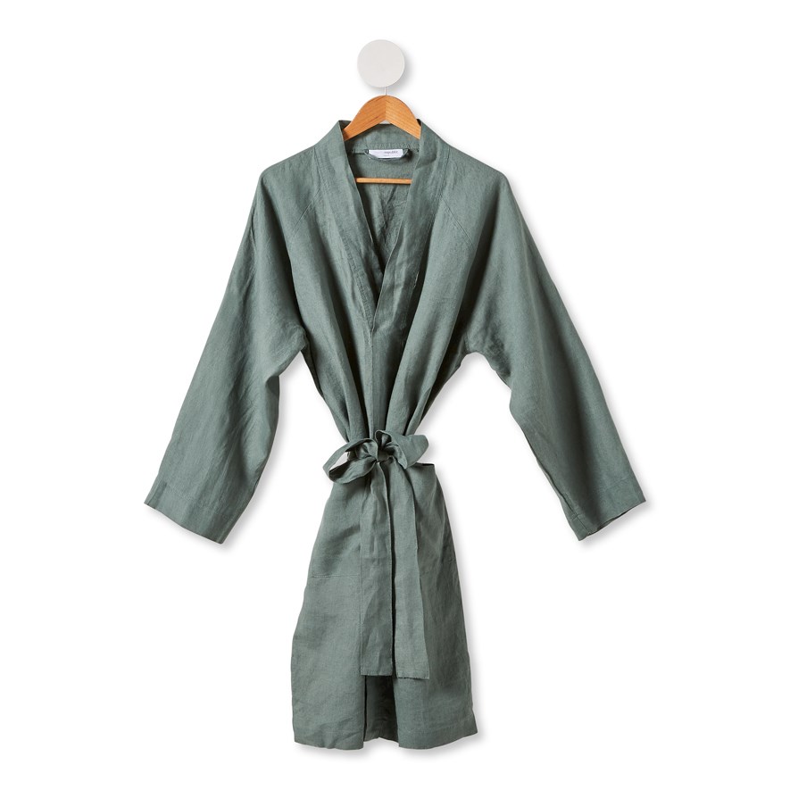 Vintage Washed Cypress Linen Robe | Adairs
