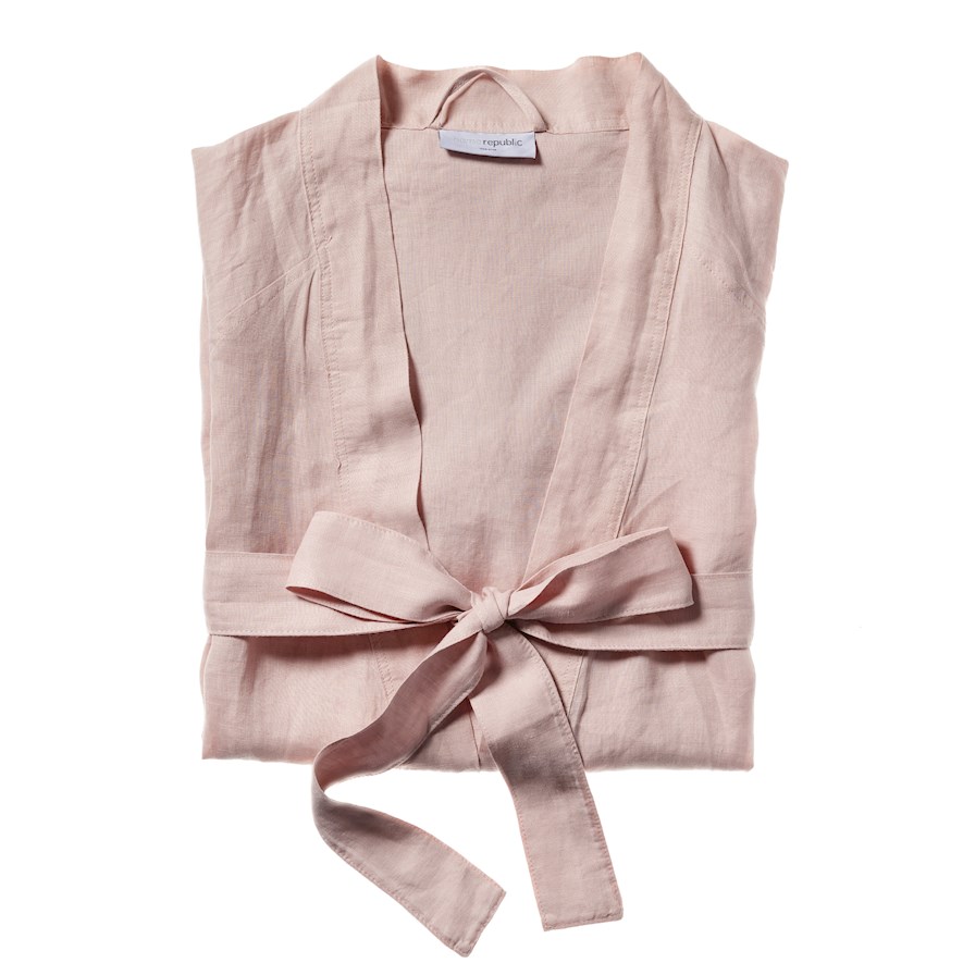 Vintage Washed Nude Pink Linen Robe | Adairs