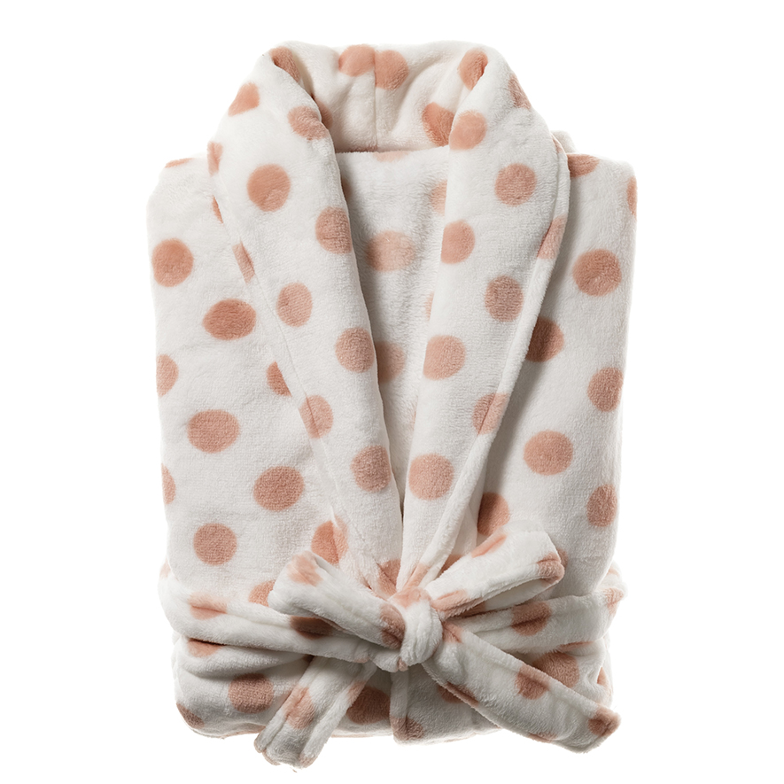 Mercer + Reid - Ultra Soft Bathrobe Regular Polka Dot Rose | Adairs