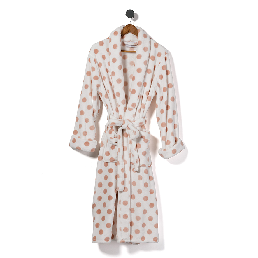 Mercer + Reid - Ultra Soft Bathrobe Regular Polka Dot Rose | Adairs