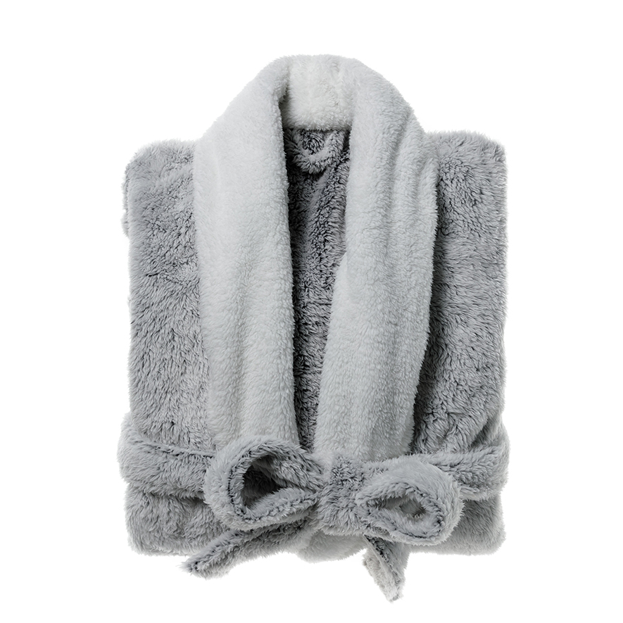 Aspen Fur Bathrobe Grey | Adairs