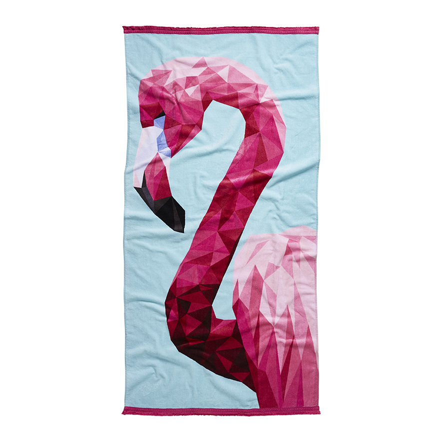 Standard Velour Beach Towel Fifi Flamingo | Adairs
