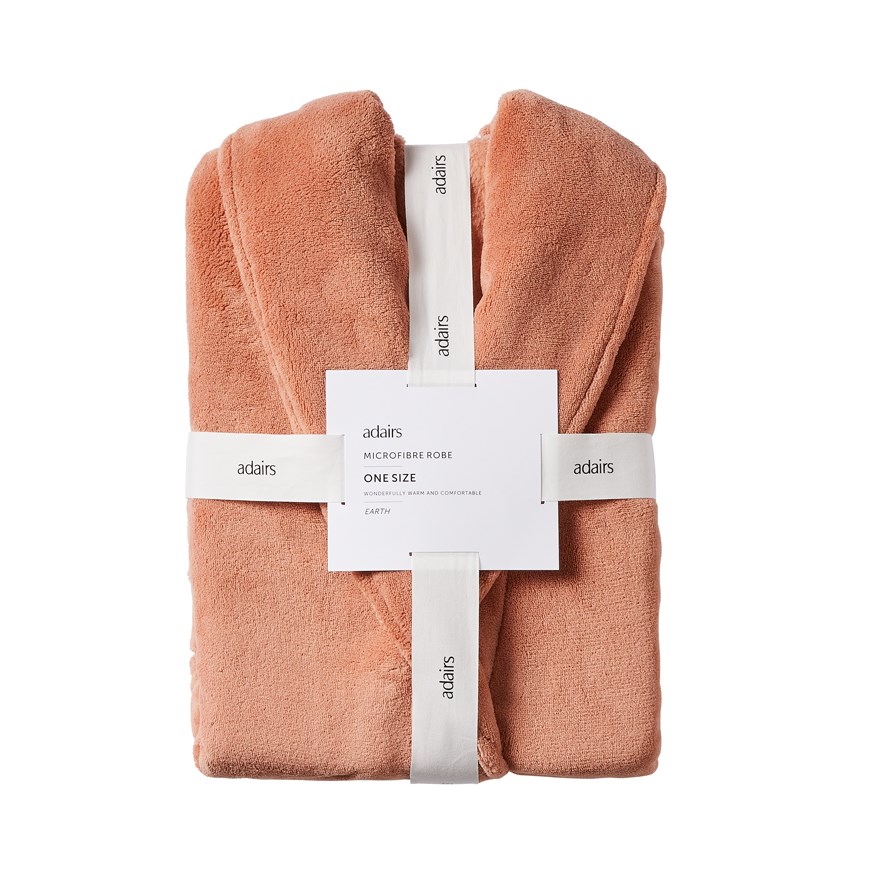 Earth Microfibre Robe | Adairs