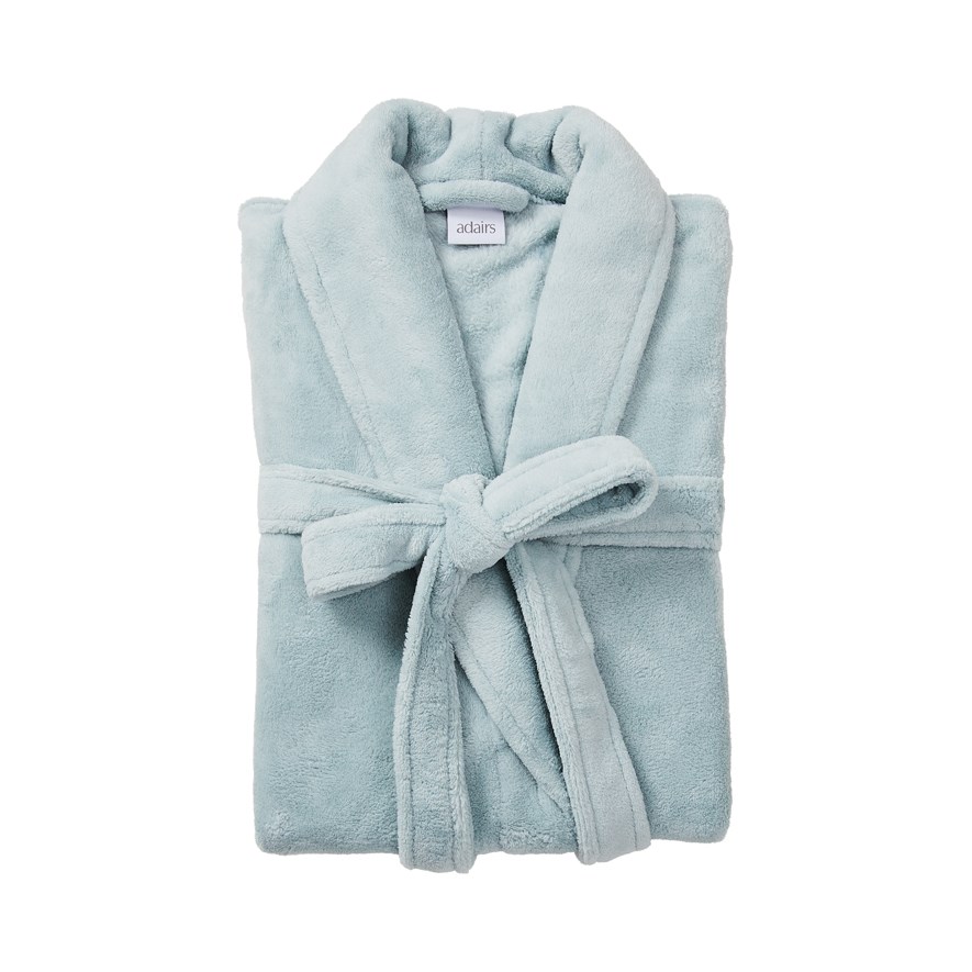 Microfibre Ice Blue Bath Robe | Adairs