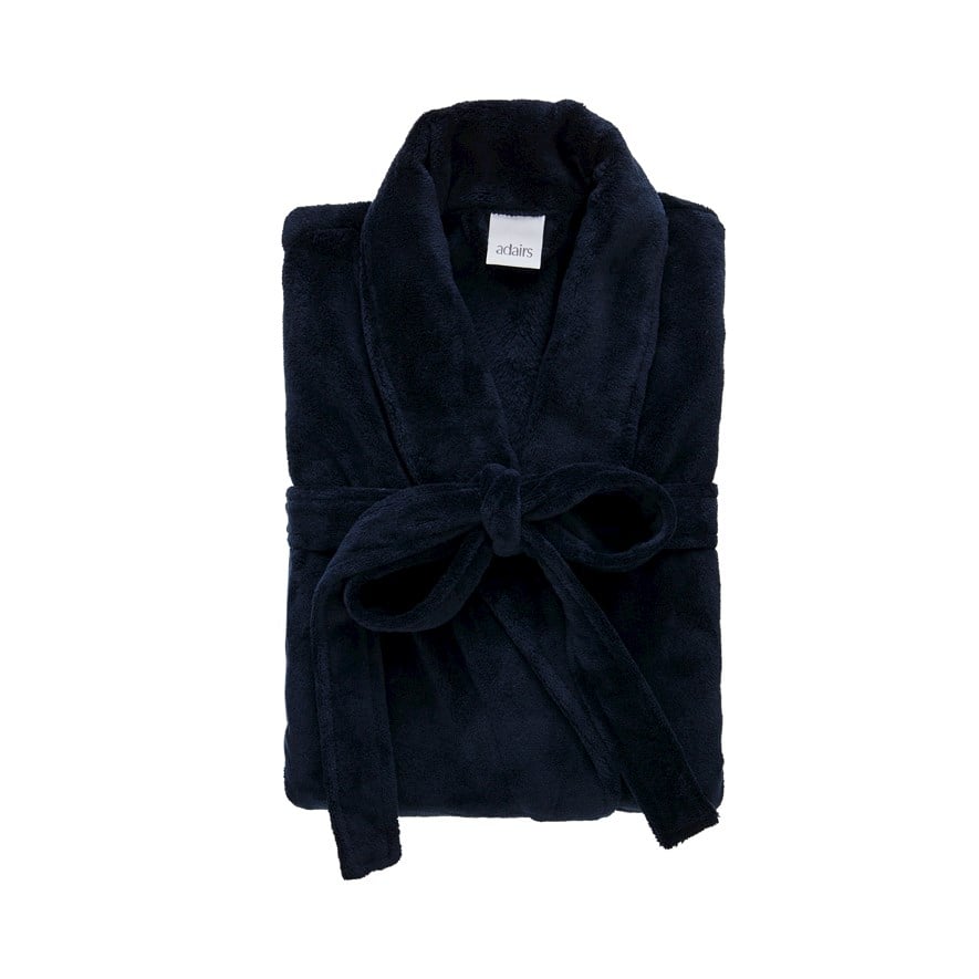 Navy Microfibre Robe | Adairs