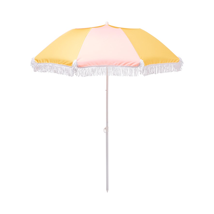Pink and Mustard Beach Umbrella | Adairs