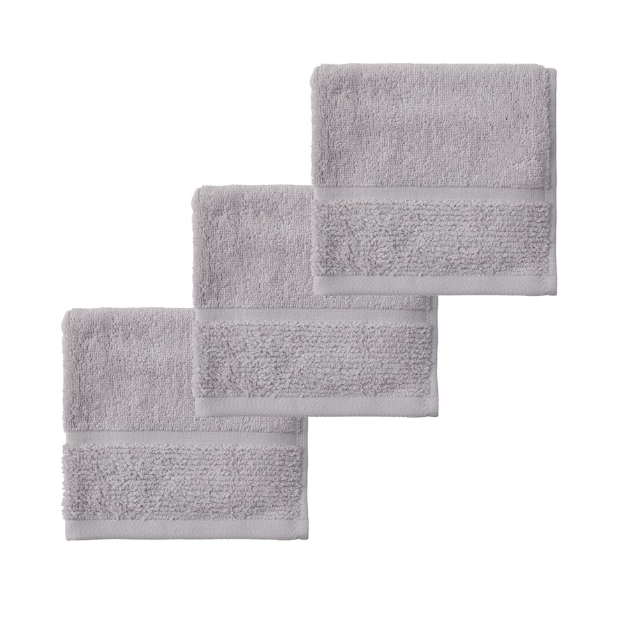 Escape Soft Grey Face Washer | Adairs