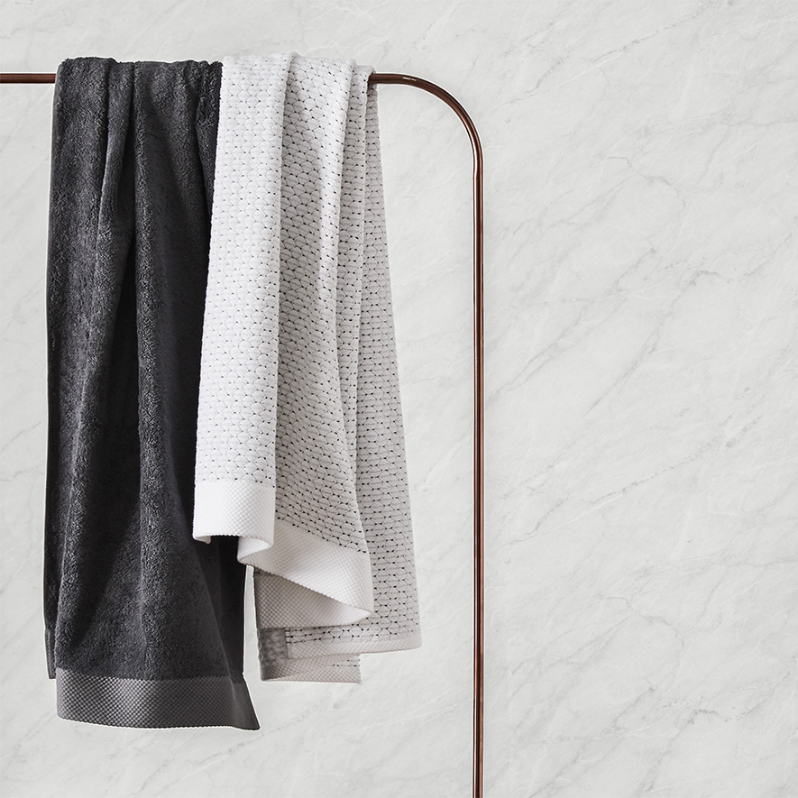 Navara Rose Solid Bamboo Cotton Towel Range | Adairs