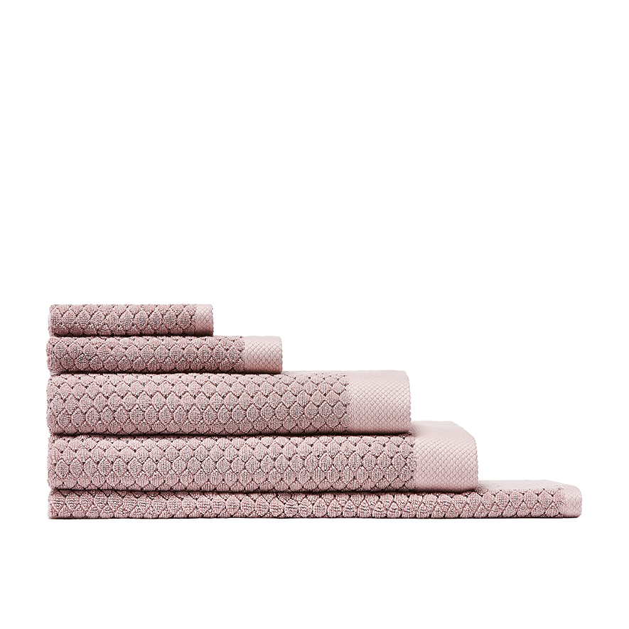 Navara Dusty Pink Textured Bamboo Cotton Towel Range | Adairs
