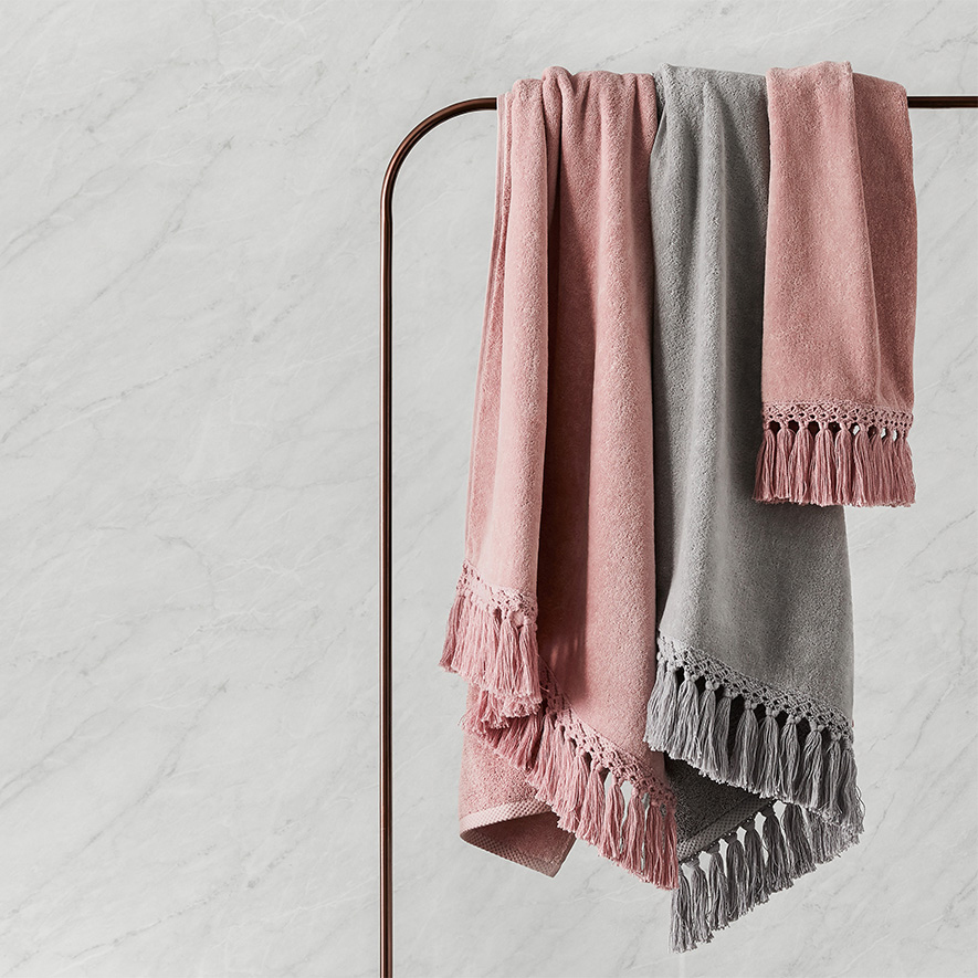 European Collection Luxe Velour Towels Deep Rose | Adairs
