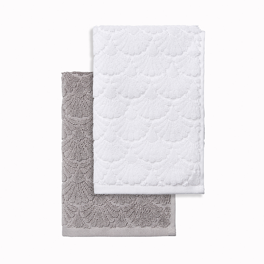 Home Republic - Hand Towel 2 Pack Scallop Moonrock | Adairs