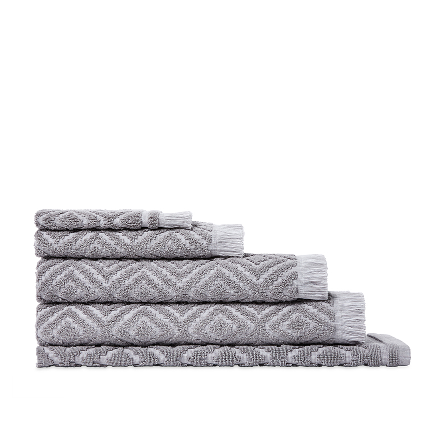 Home Republic - Baroque Textured Towel Range in Cloud Grey | Adairs