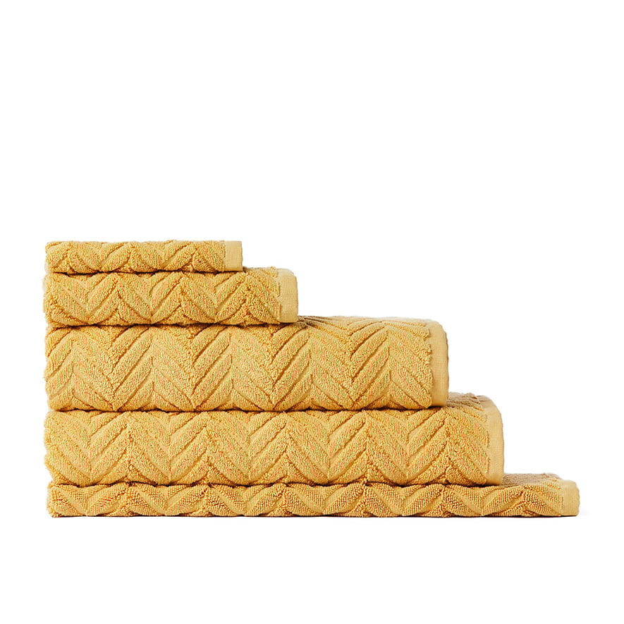 Mimosa Mustard Textured Towel Range | Adairs