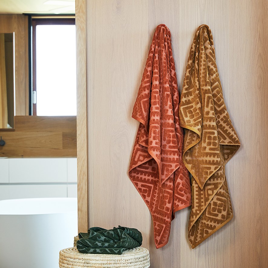 Florence Textured Olive Towel Range | Adairs