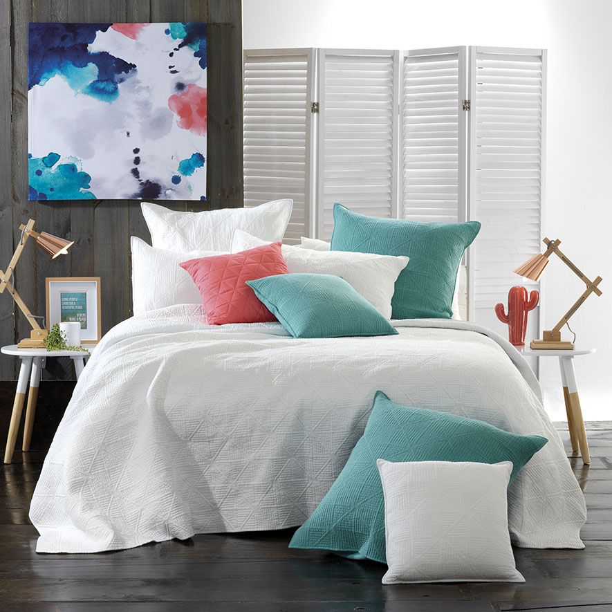 Bianca - Rylee White Coverlet Set + Accessories | Adairs