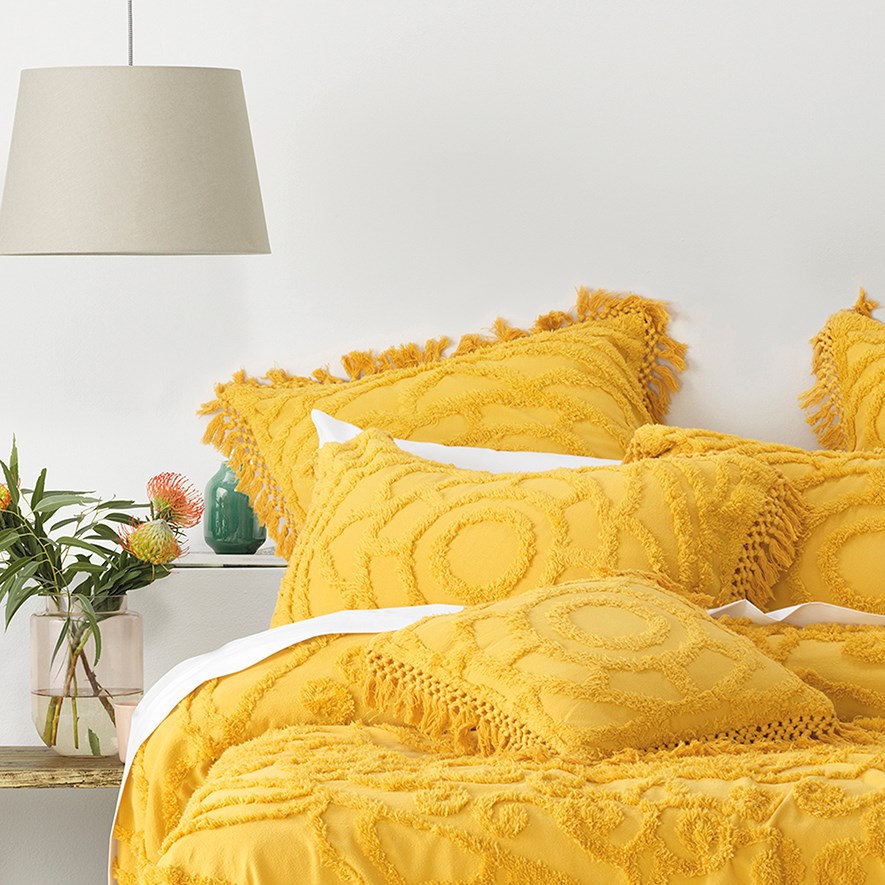 Bianca - Santorini Mustard Bedspread Set + Accessories | Adairs