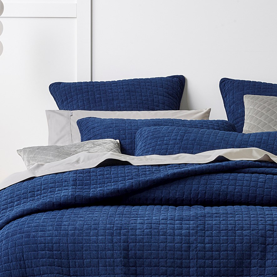 Bianca - Turin Indigo Coverlet Set + Accessories | Adairs