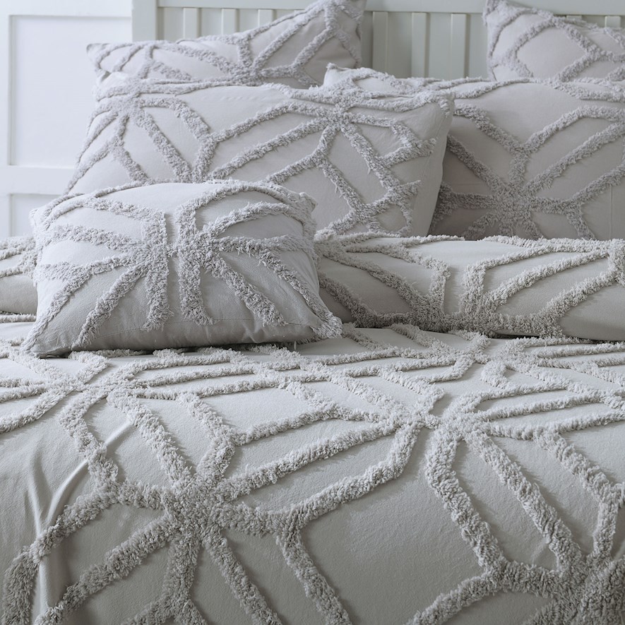Bianca - Willow Silver Coverlet Set + Accessories | Adairs