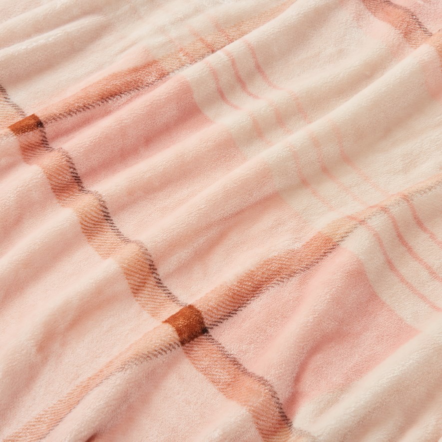 Ultrasoft Pink Check Blanket | Adairs