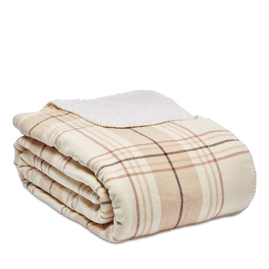 Spencer Natural Check Blanket | Adairs