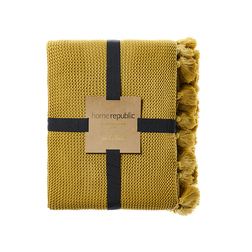 Home Republic - Casablanca Mustard Blanket | Adairs