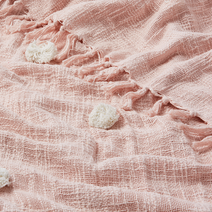 Home Republic - Maroka Dusty Pink Blanket | Adairs