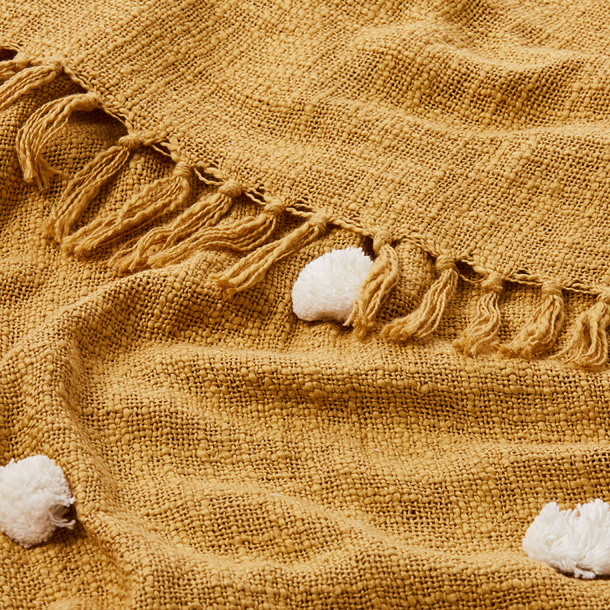 Home Republic - Maroka Mustard Blanket | Adairs