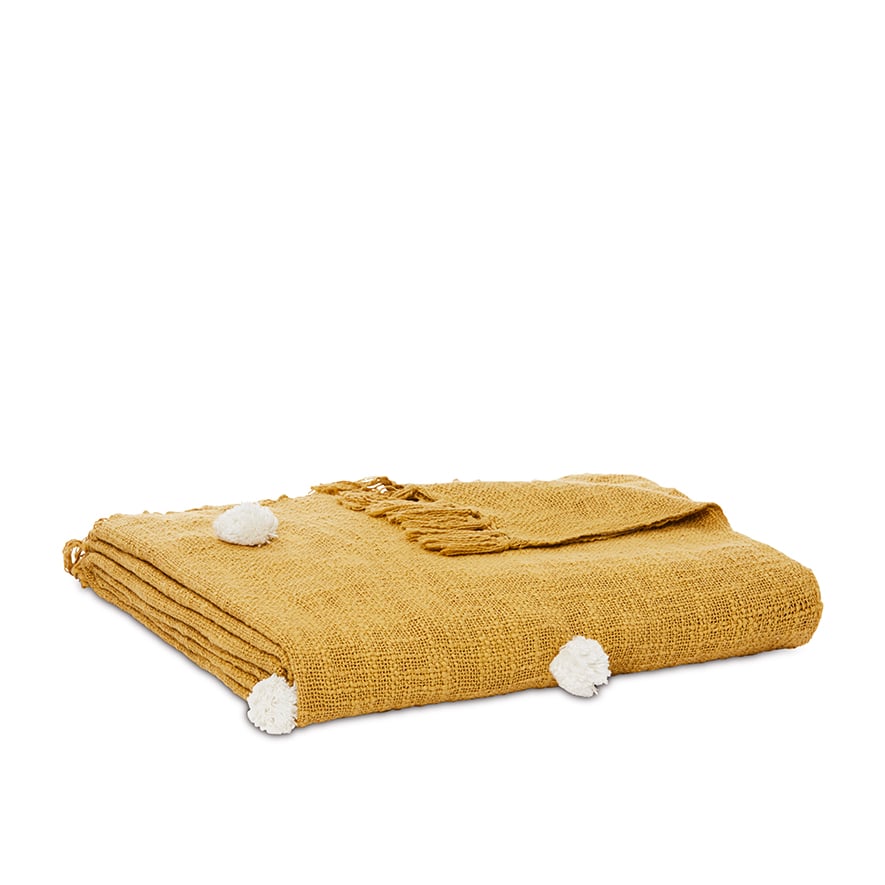 Home Republic - Maroka Mustard Blanket | Adairs