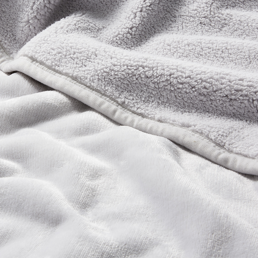 Sherpa Silver Blanket | Adairs