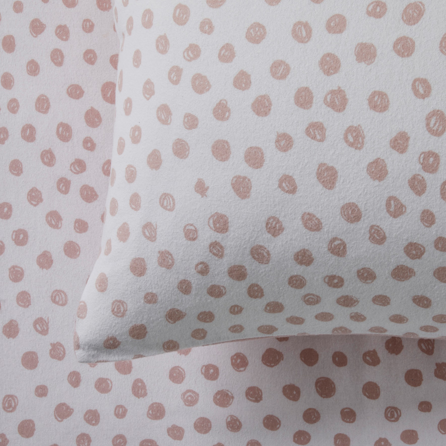Printed Flannelette Pink Spot Sheet Set | Adairs